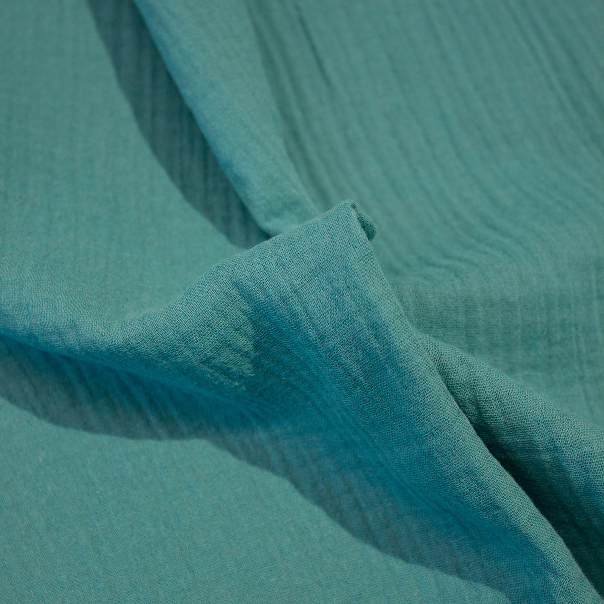 Meryl Aqua Blue Cotton Gauze Fabric | THE FABRIC SALES