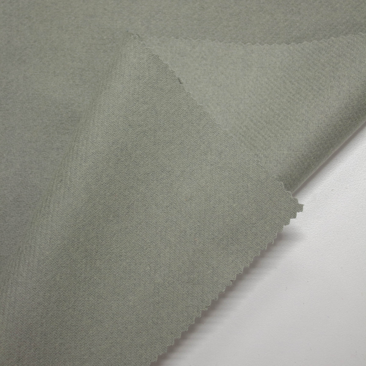 Green Virgin Wool Cashmere Molton Fabric | THE FABRIC SALES