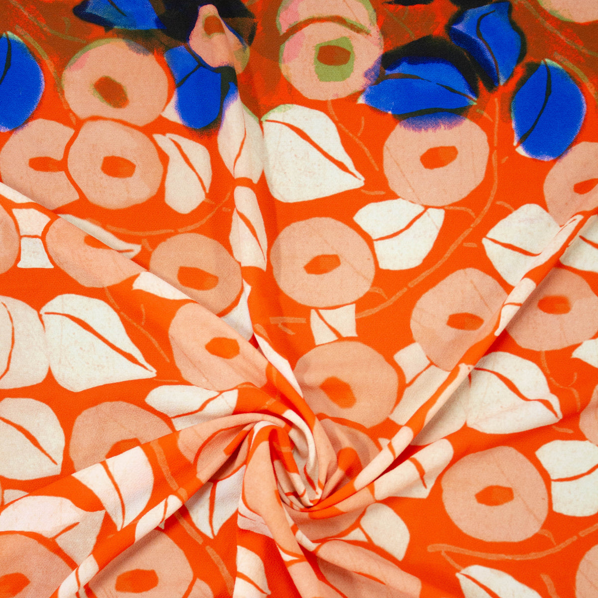 Vance Orange Floral Polyester PANEL 120CM | THE FABRIC SALES