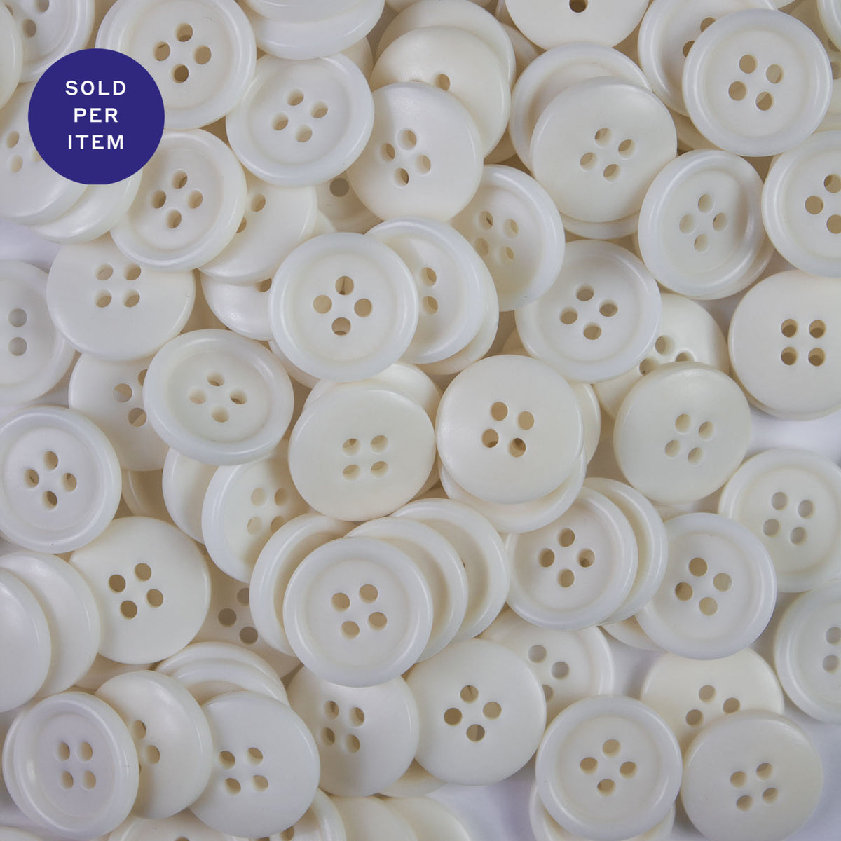 White 4-Hole Plastic Button | THE FABRIC SALES