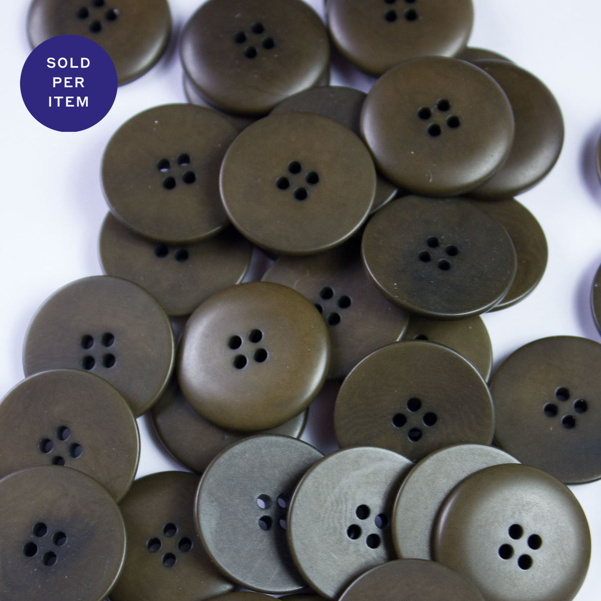 Taupe 4-Hole Plastic Button - 24mm | THE FABRIC SALES