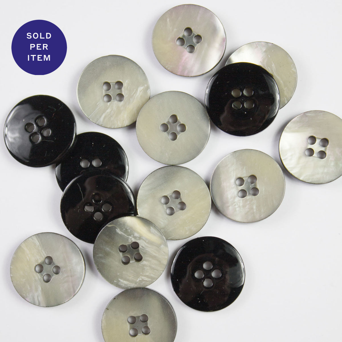 Iridescent 4-Hole Mother Of Pearl Button - 22mm | THE FABRIC SALES