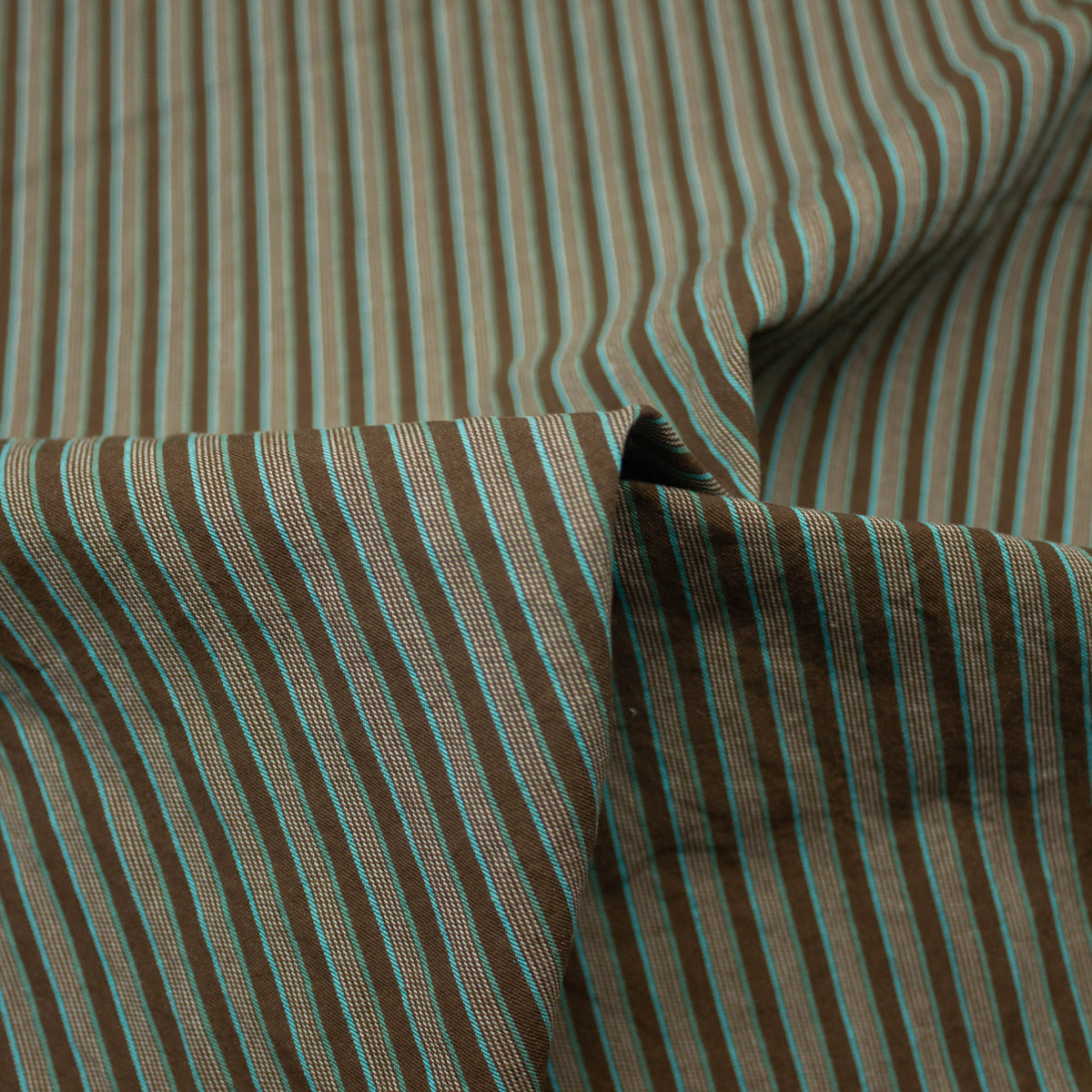 Stan Brown Striped Cotton SHOWROOM SAMPLE 34CM X 60CM | THE FABRIC SALES