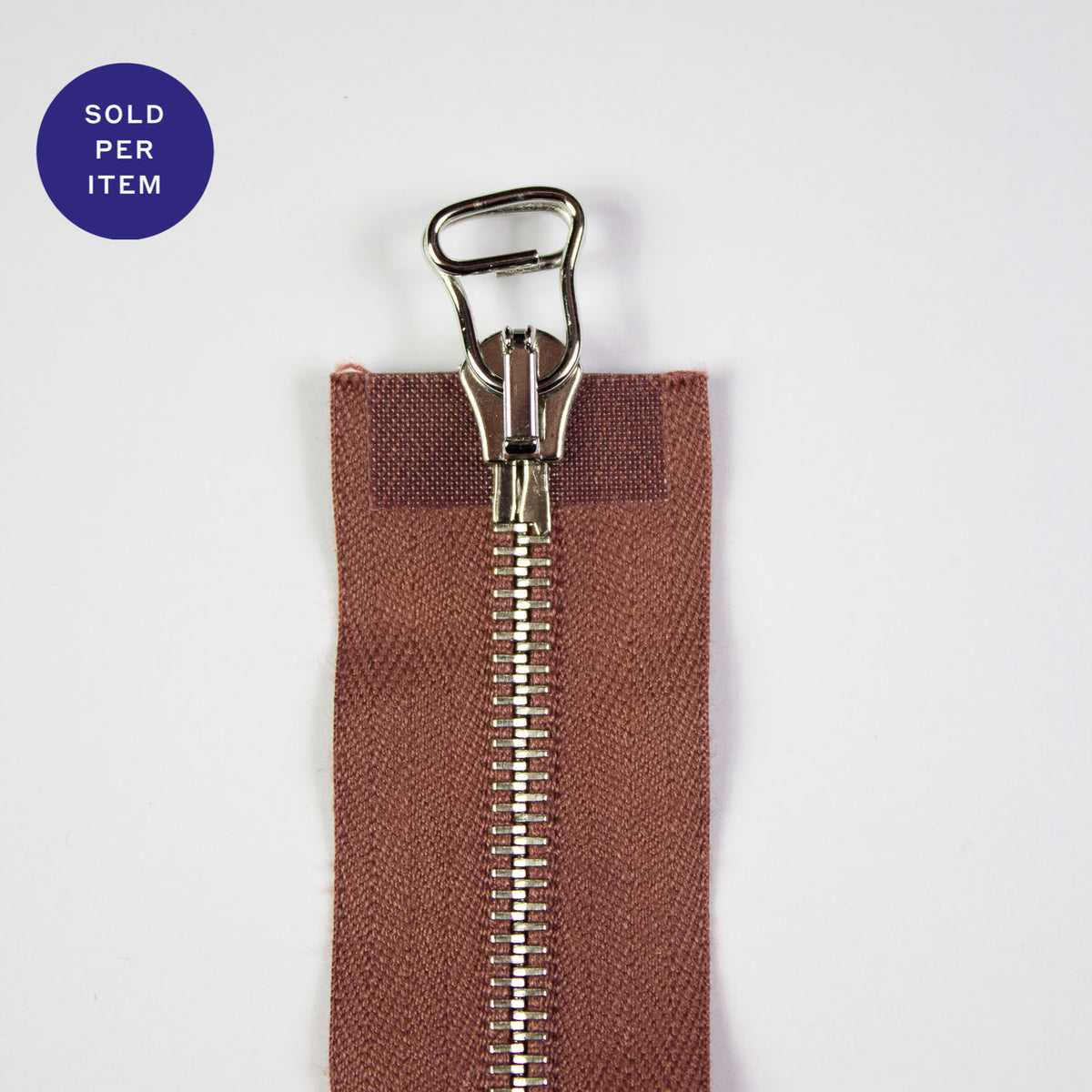 Two Way Old Pink Metal Separating Zipper With Silver Pull and Teeth ...