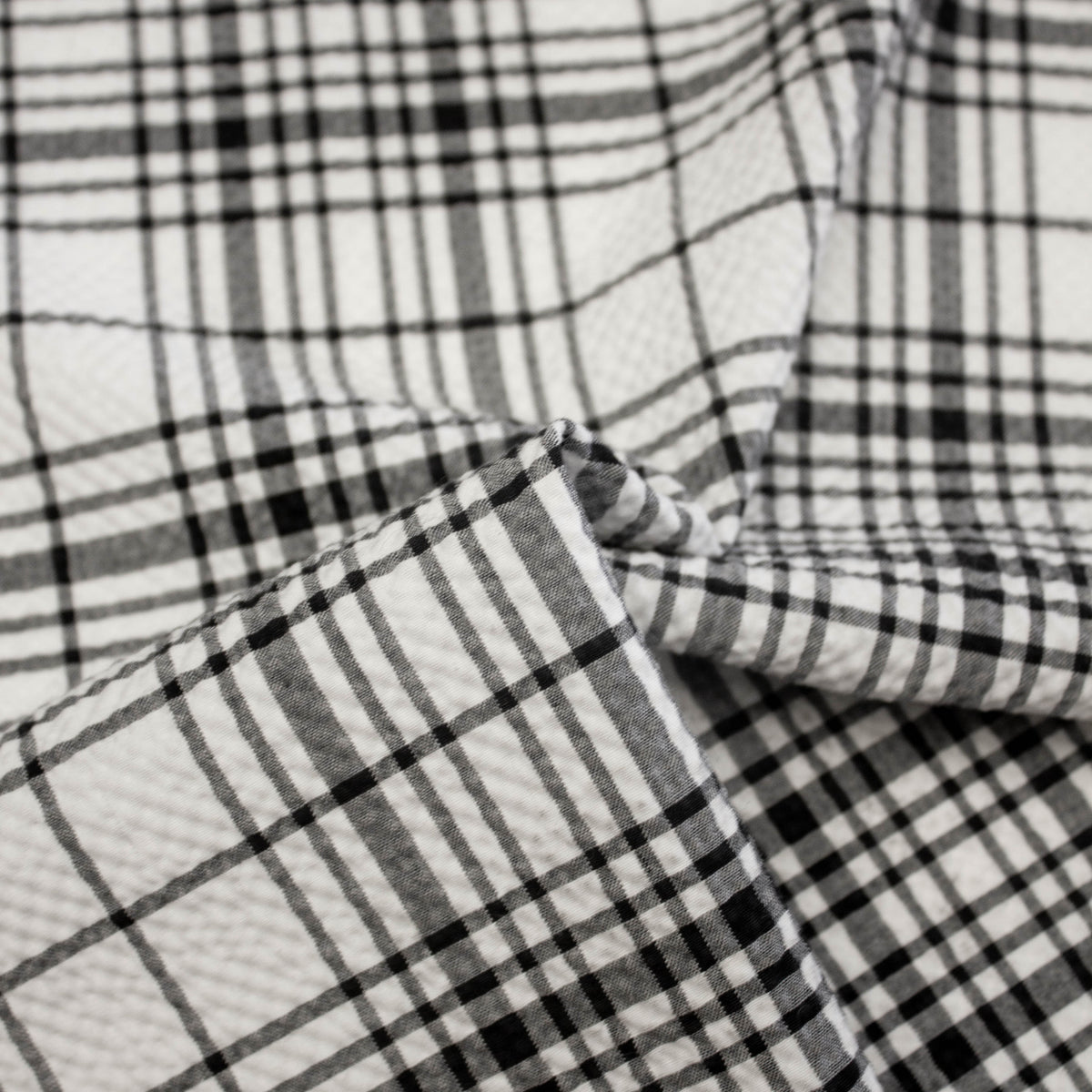 Yann Check Cotton Viscose Blend Stretch Fabric | THE FABRIC SALES
