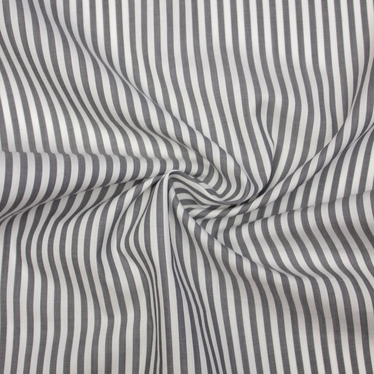 Elton Grey Striped Cotton Poplin | THE FABRIC SALES
