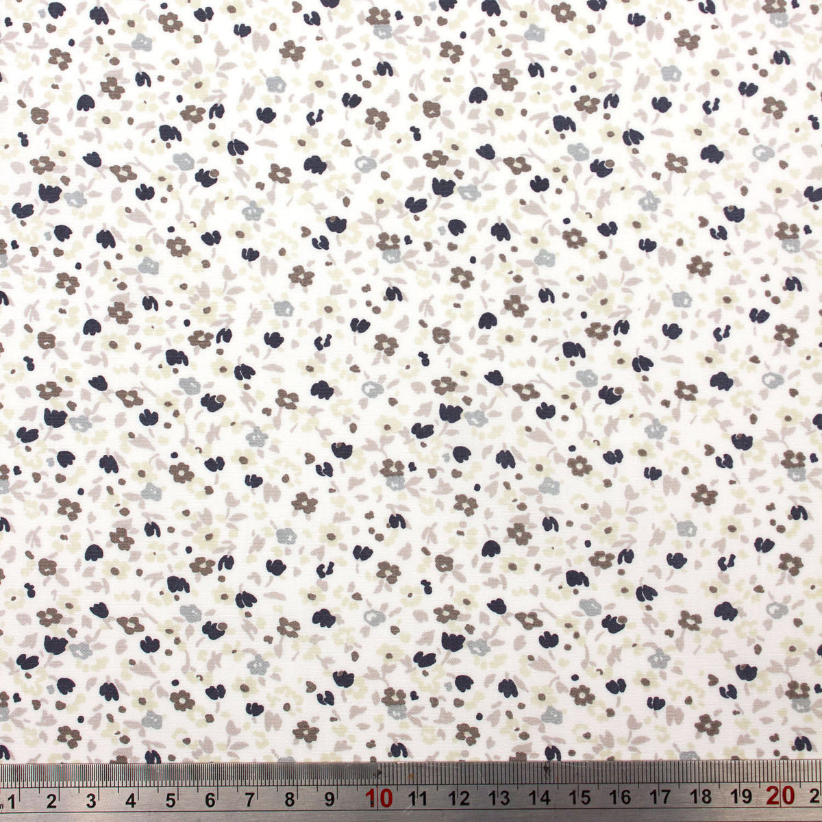 Viv Grey Floral Print Cotton Fabric | THE FABRIC SALES