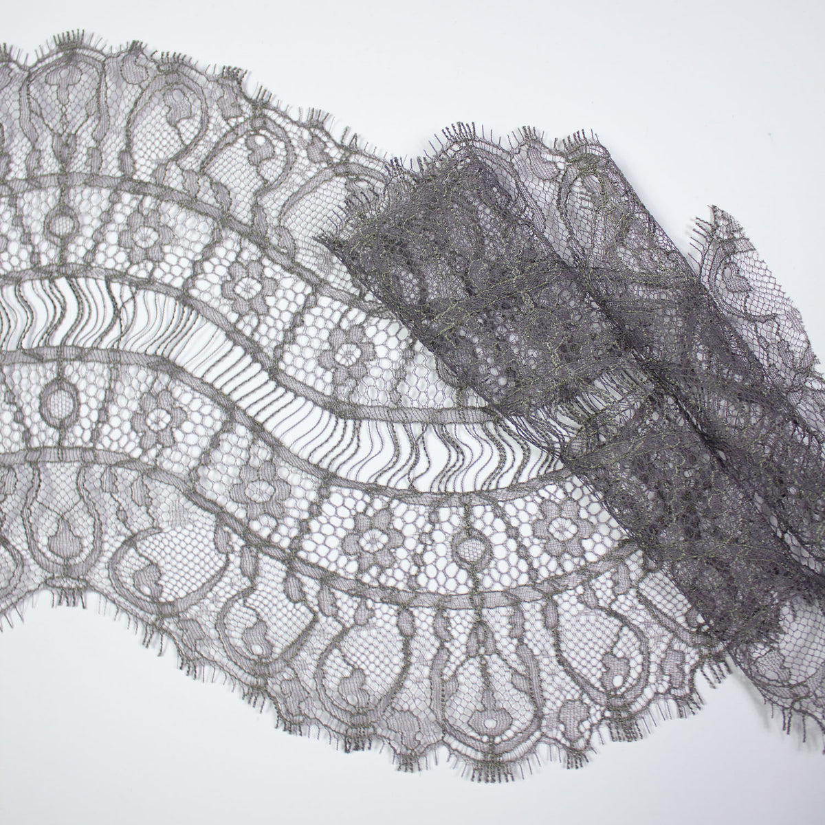 Grey Galon Haute Couture Solstiss Lace Fabric | THE FABRIC SALES