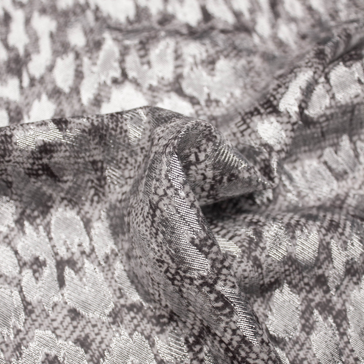 Tristen Silver Abstract Viscose & Lurex Blend Voile Fabric | THE FABRIC ...