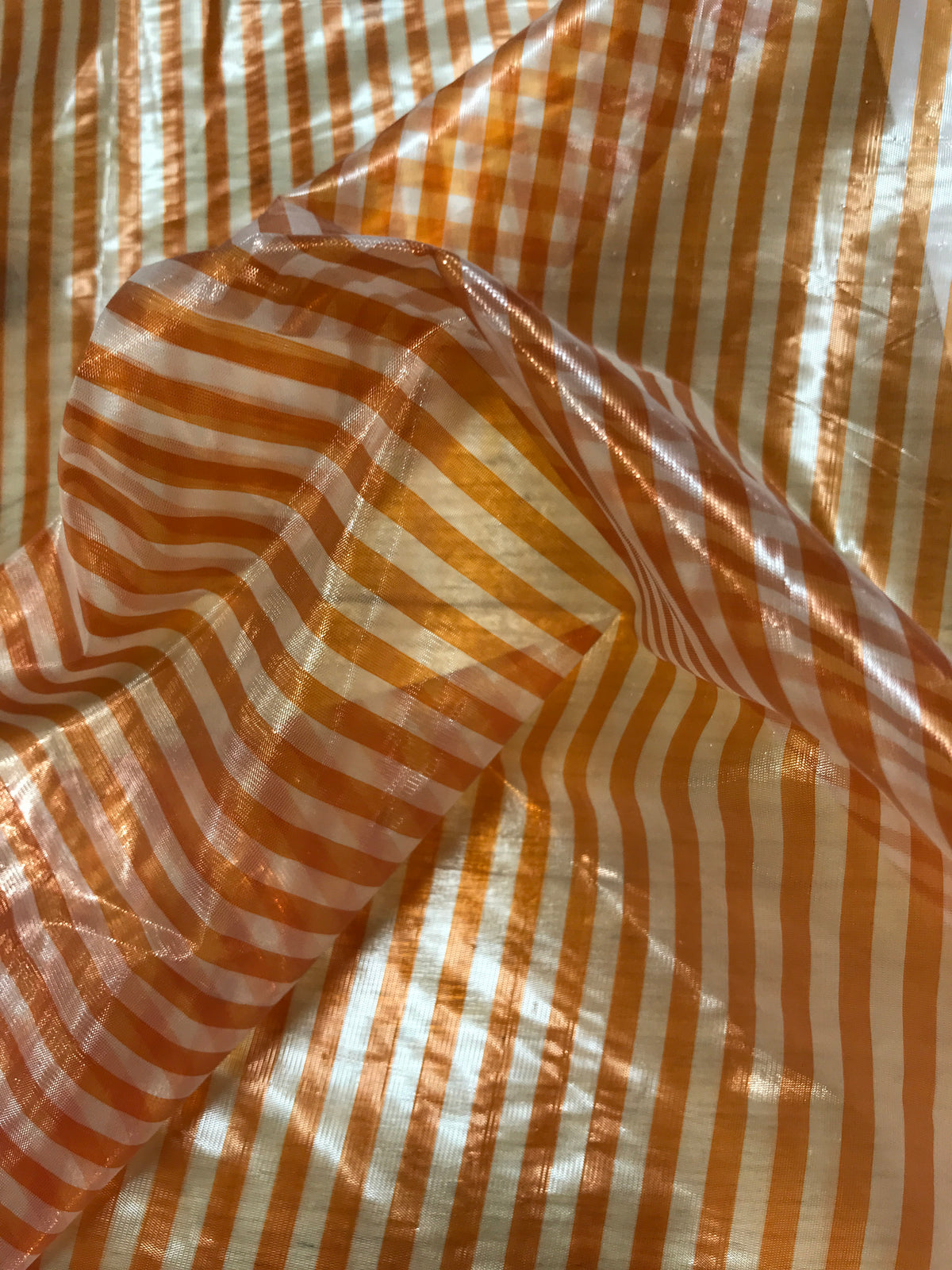 Carla Orange Striped Nylon SHOWROOM SAMPLE 34CM X 60CM | THE FABRIC SALES